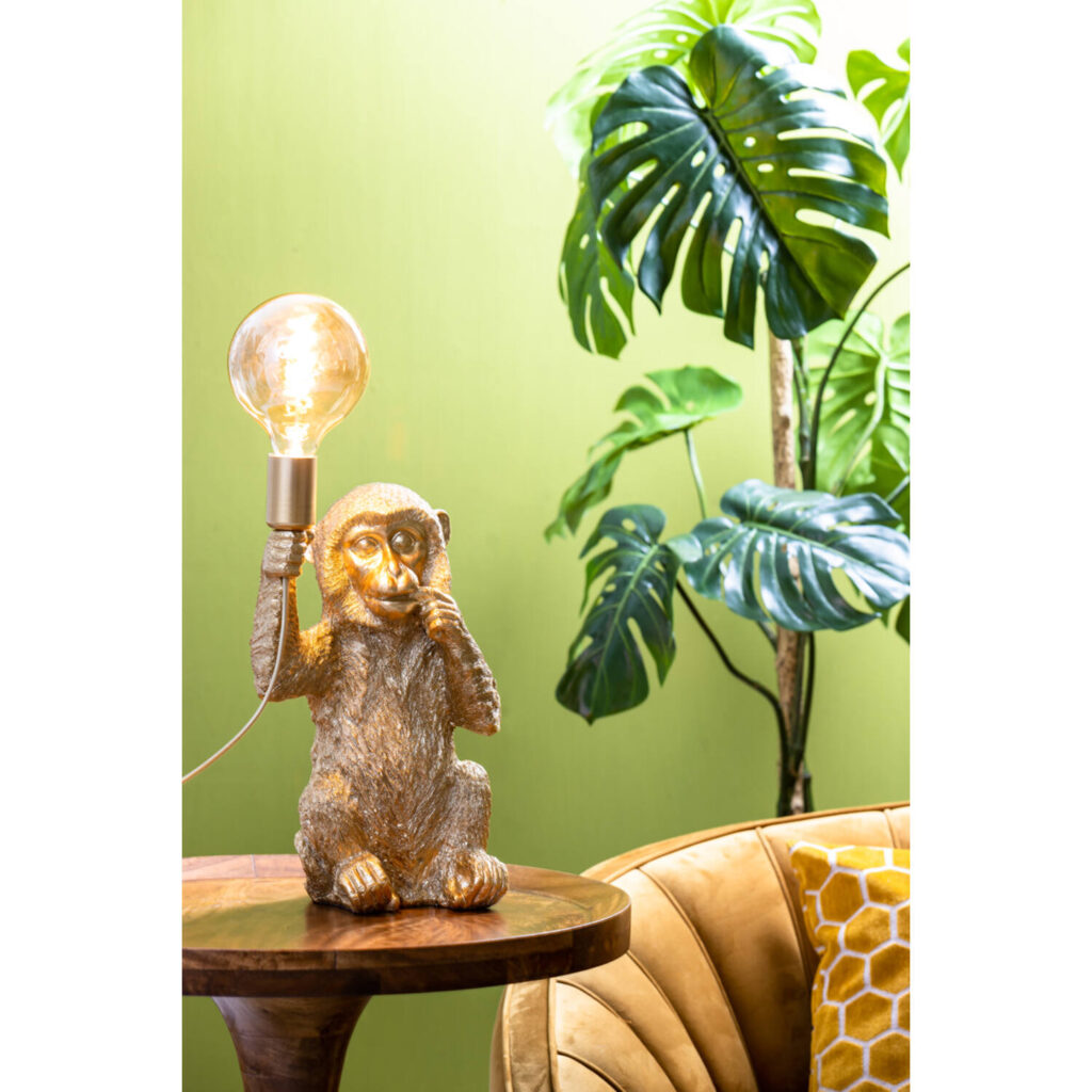 Monkey Table Lamp - Gold | Unique & Quirky Lighting - Morgan Doyles